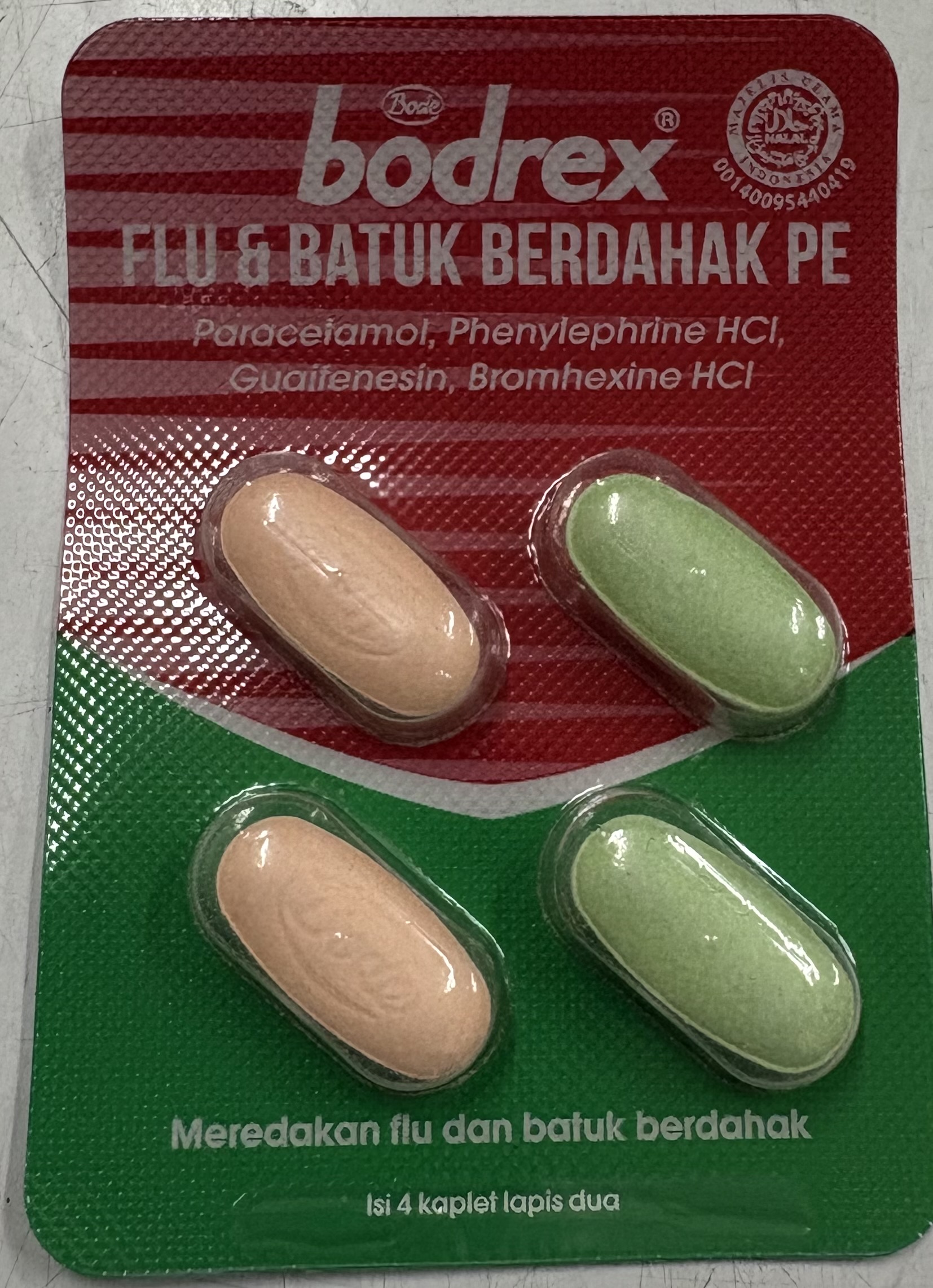 Bodrex Flu dan Batuk 4 Tablet – Azhar Halal Food